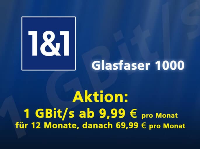1&1 Glasfaser mit 1000 MBit/s ab 29,99 Euro bei Internetanbieter.de